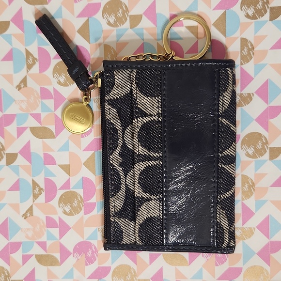 Coach | Bags | Coach Small Wallet Blue Leather | Poshmark